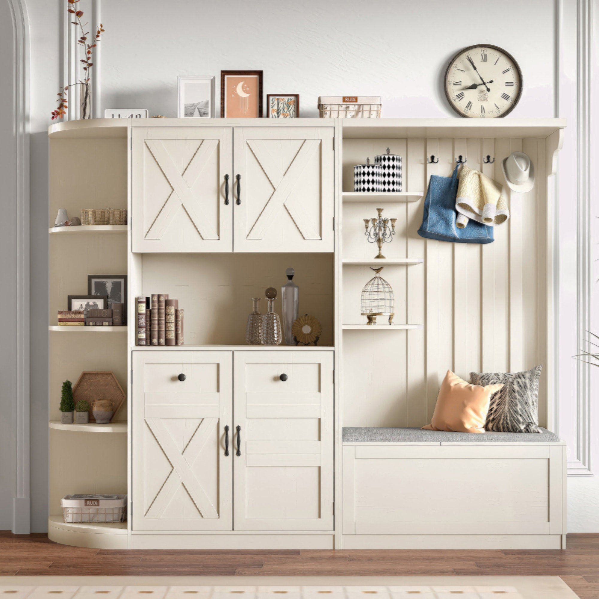 Gracie Oaks Multifunctional Left-Right Combination Hall Cabinet (Can Be ...