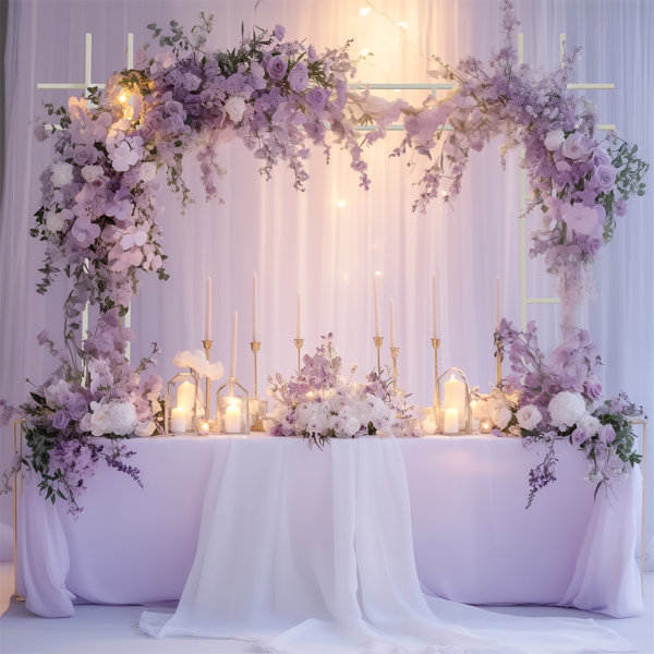 LUVODI Metal Wedding Arch Backdrop Frame Stand White & Reviews | Wayfair