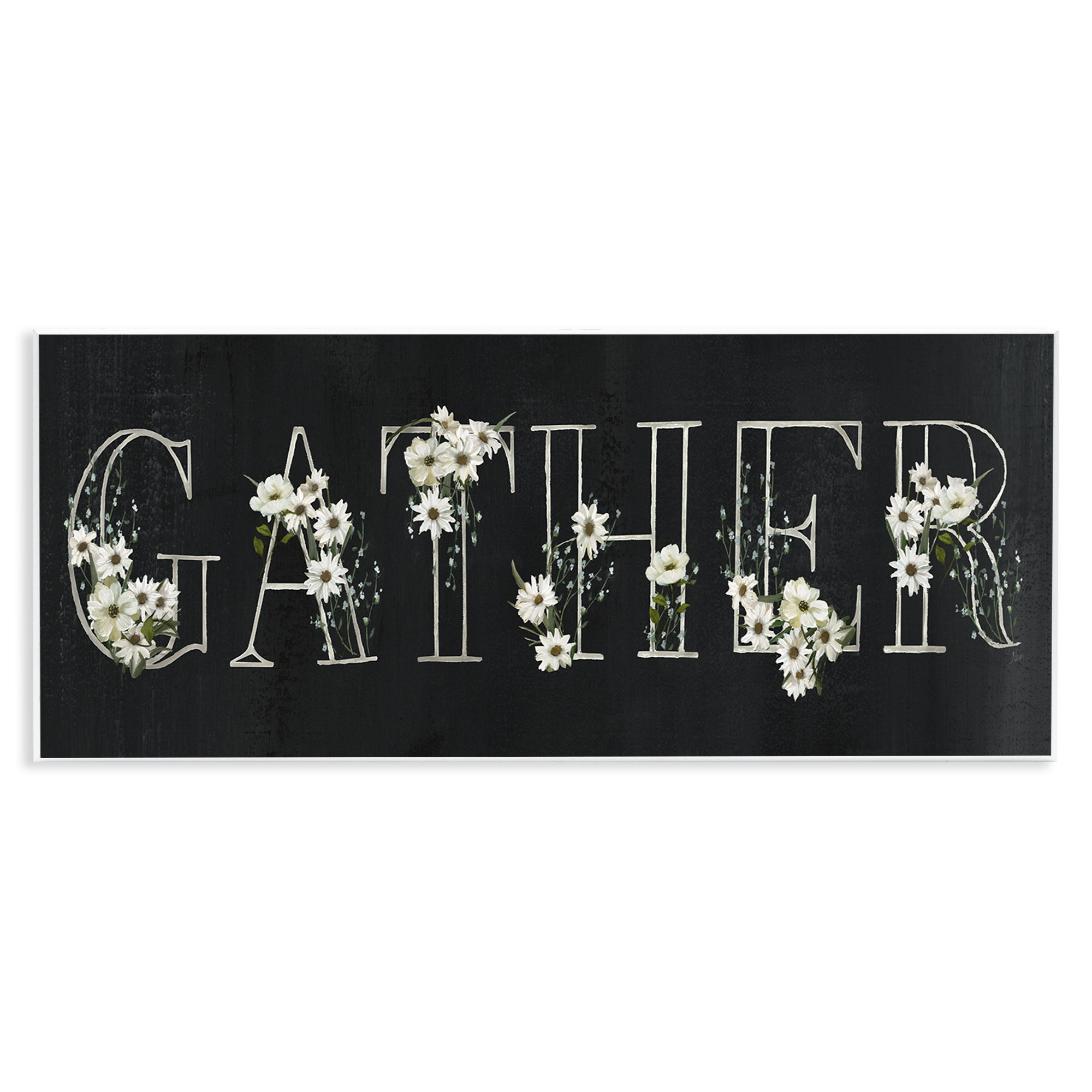 Stupell Industries Chalkboard & Floral Gather Wall Plaque Art by Nan ...