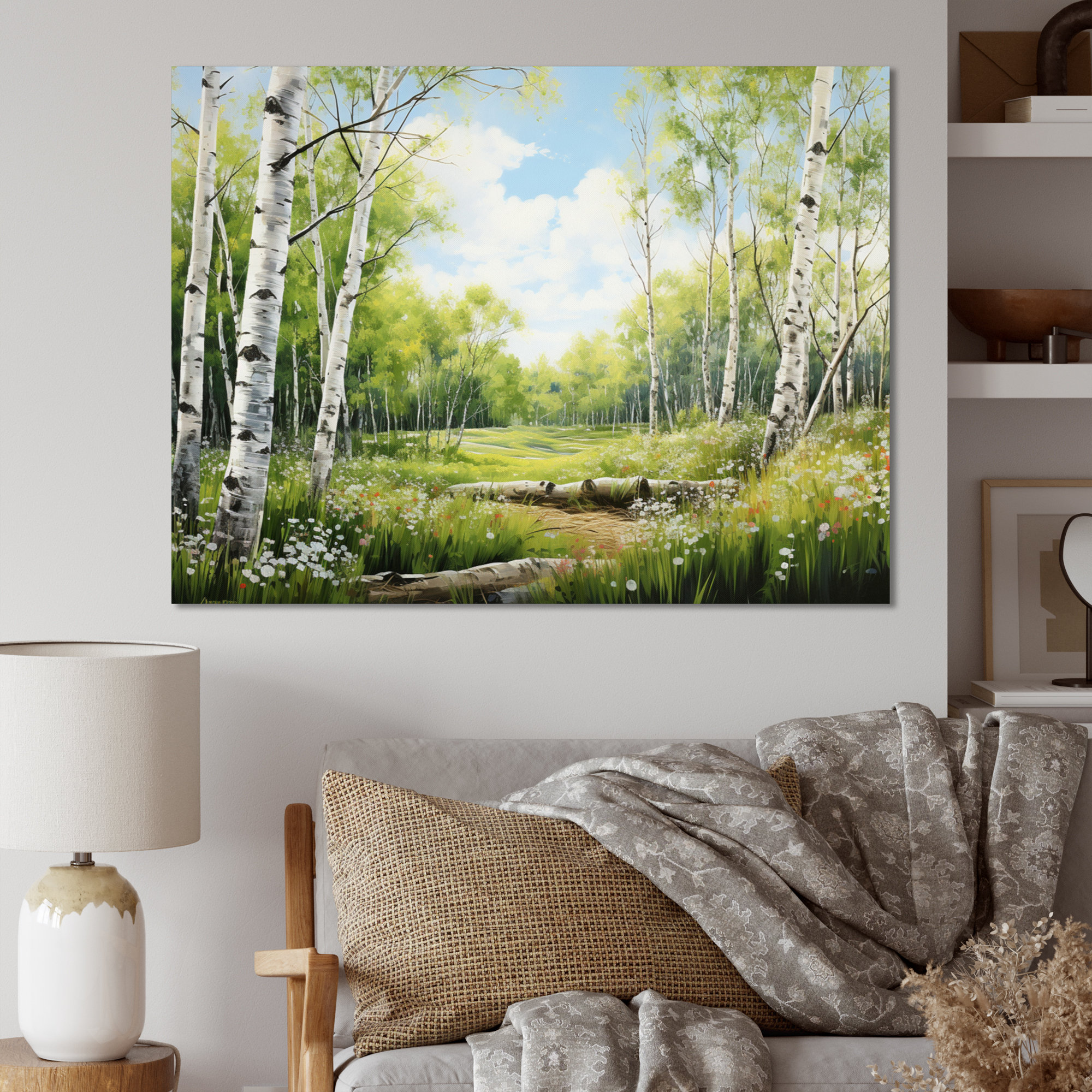 Red Barrel Studio Birch Woods Spring Awakening IV - Tree Birch Canvas ...