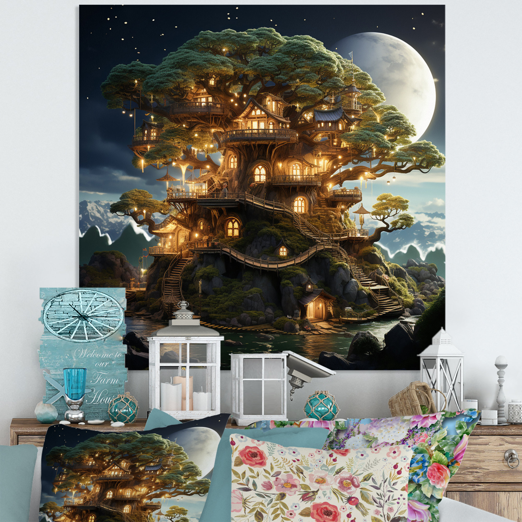Bungalow Rose The Wishing Tree House IV - Unframed Print on Metal | Wayfair