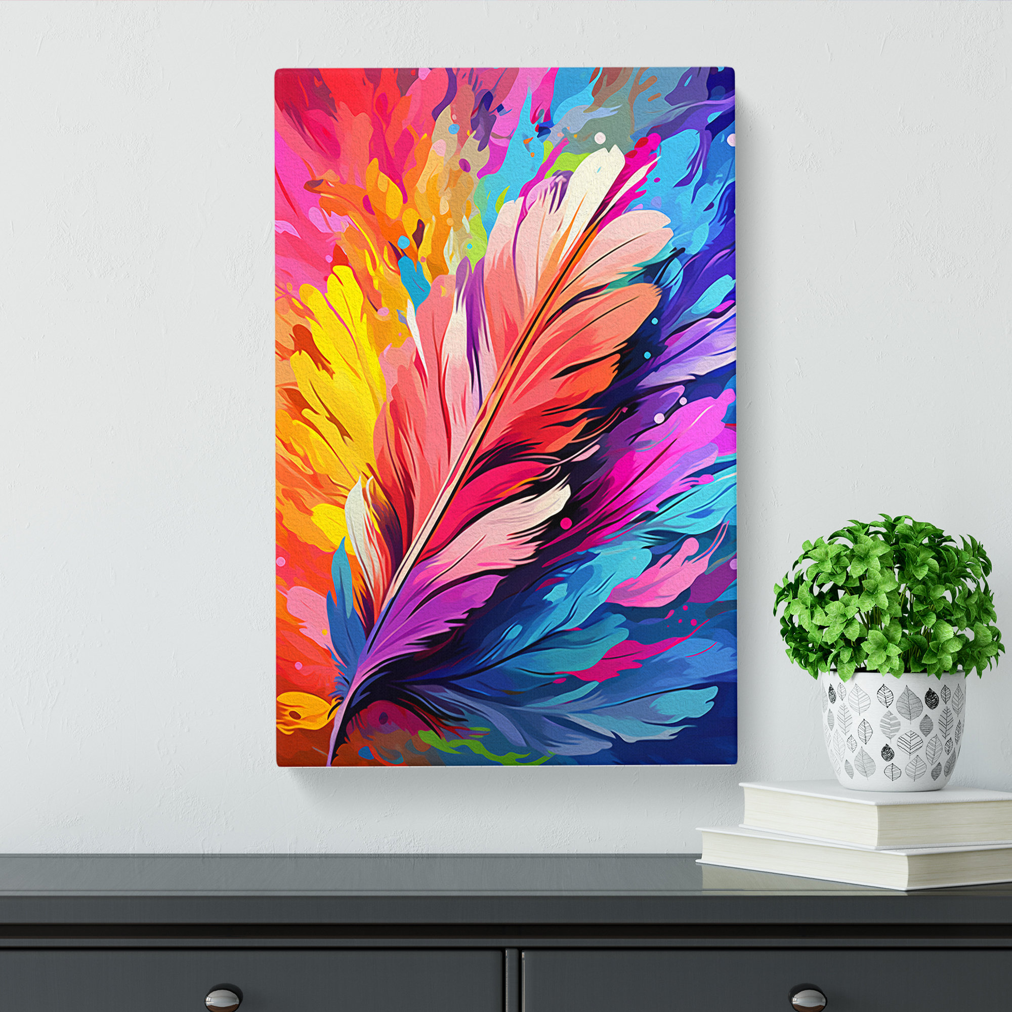 Latitude Vive Feather Pop - Wrapped Canvas Art Prints | Wayfair.co.uk