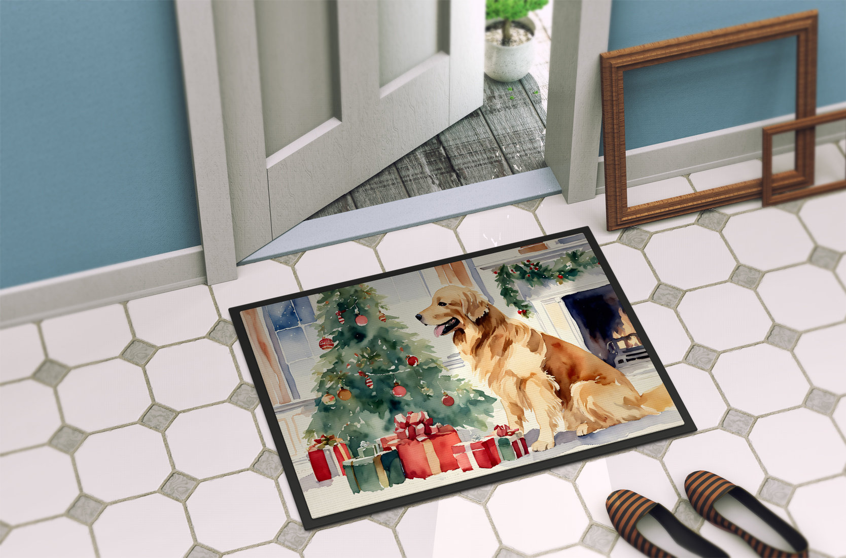 The Holiday Aisle® Jemelia Non-Slip Christmas Outdoor Doormat | Wayfair