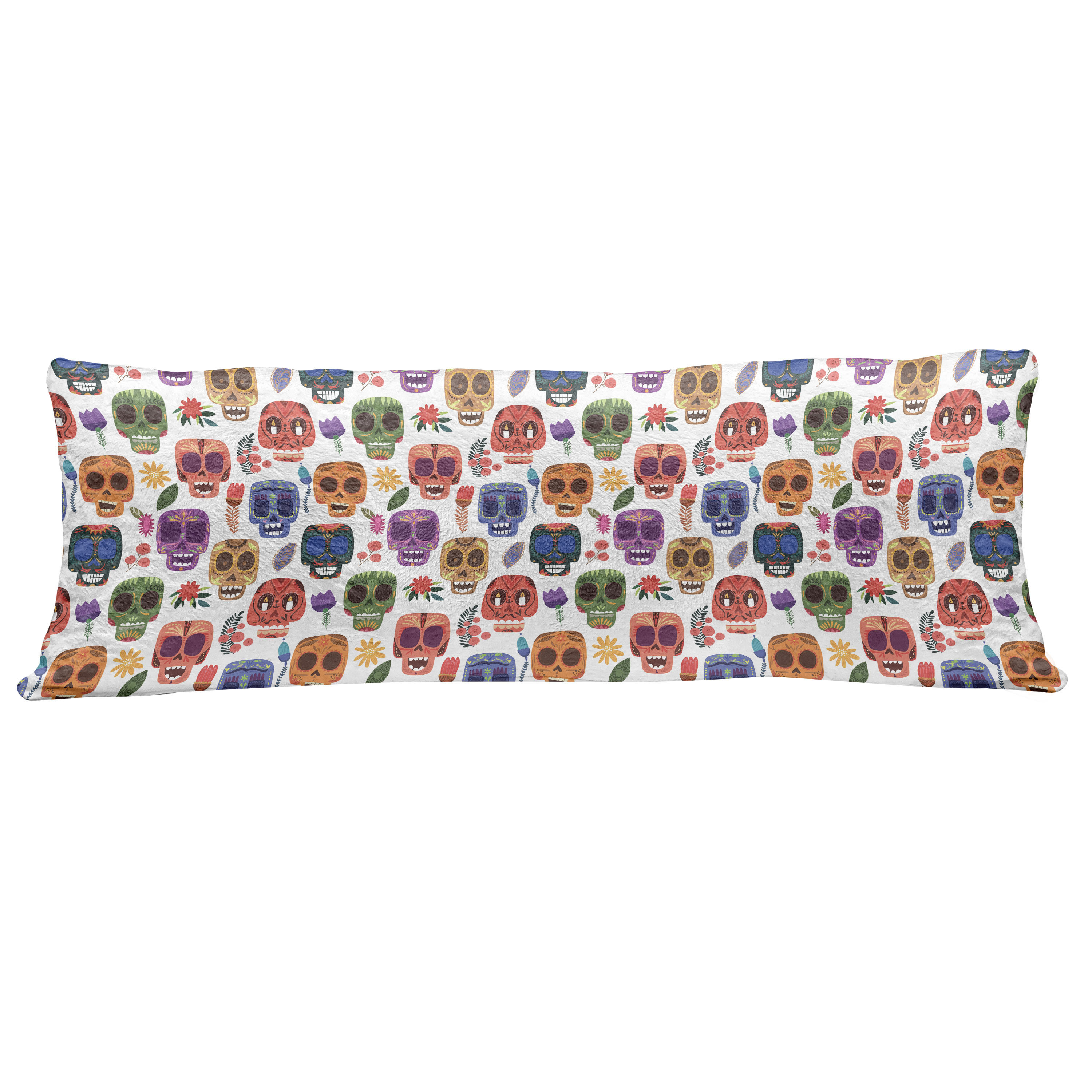 Ambesonne Day Of The Dead Fluffy Body Pillow Case Cover With Zipper ...