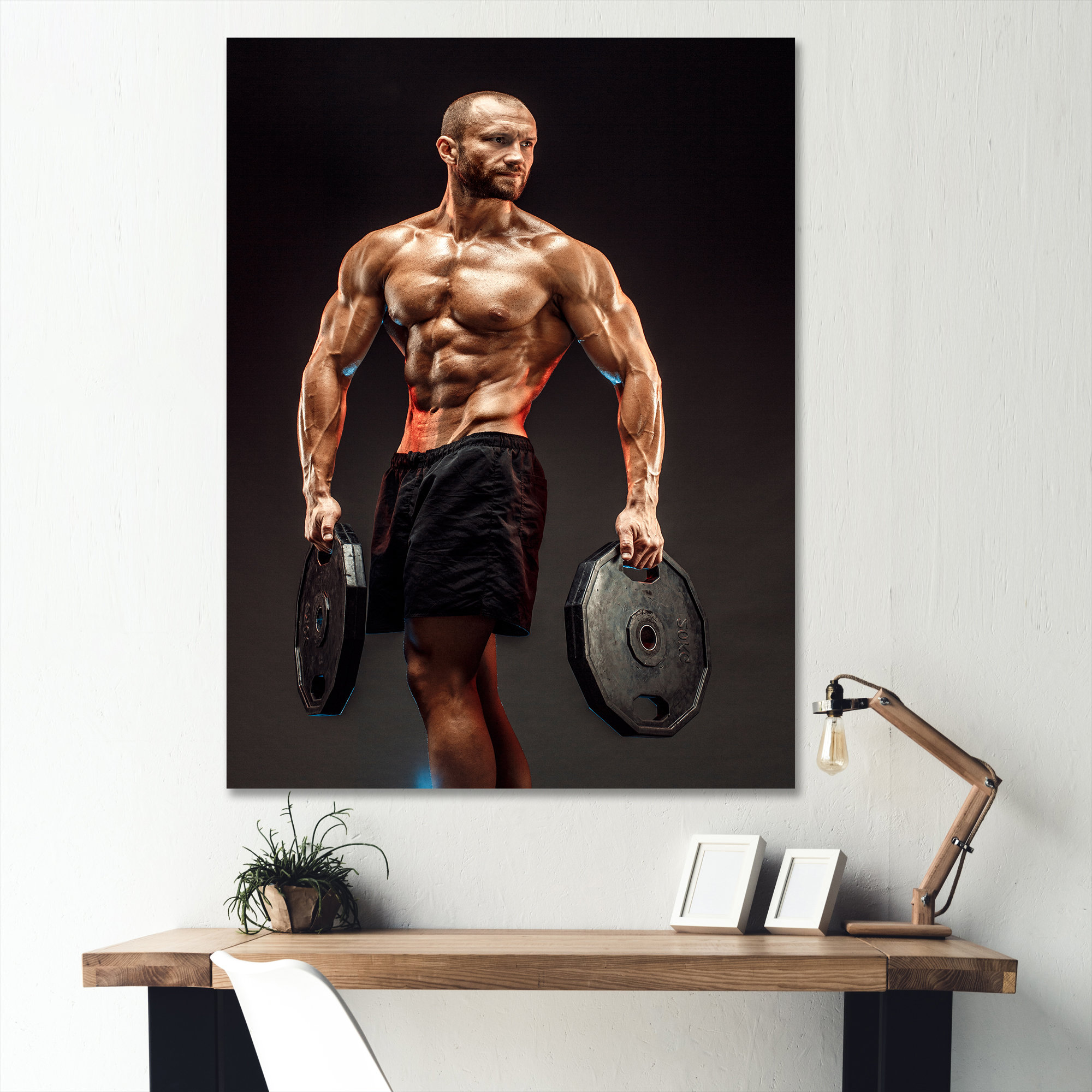 Ebern Designs Powerlifting Man Flex II - Print on Canvas | Wayfair