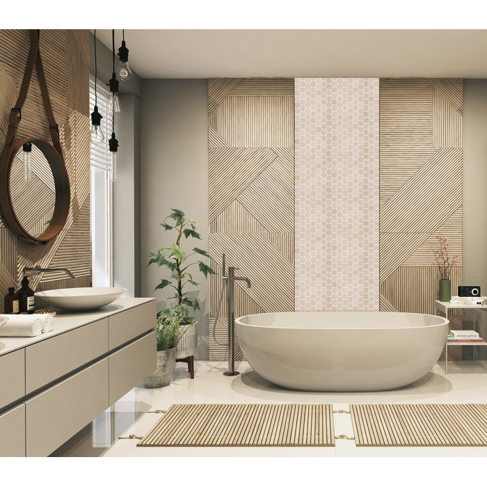 Simple Tile Nero Marquina 2" x 2" Marble Honeycomb Mosaic Wall & Floor ...