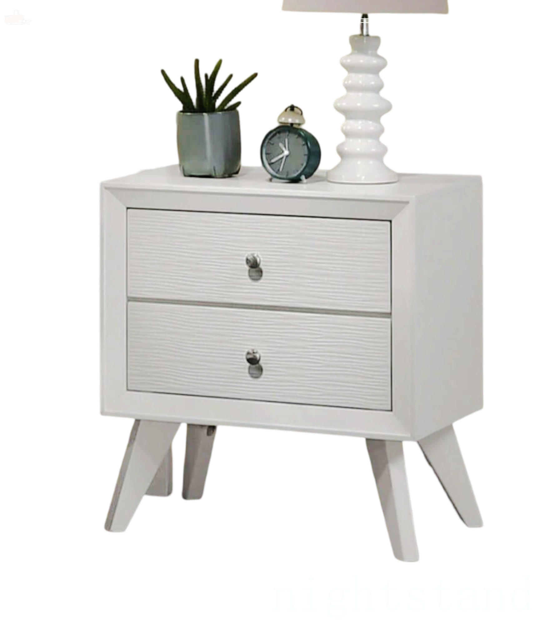 Corrigan Studio® Contemporary White Color 1Pc Nightstand Bedroom ...