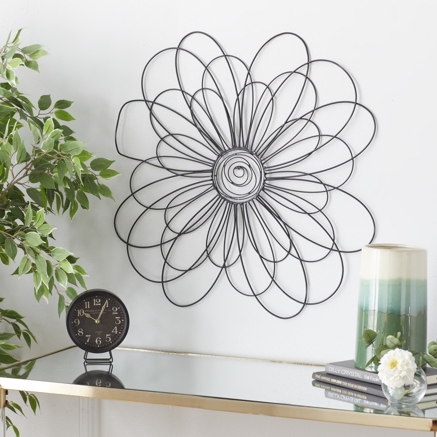 Gracie Oaks Metal 3D Wire Floral Home Wall Decor & Reviews | Wayfair