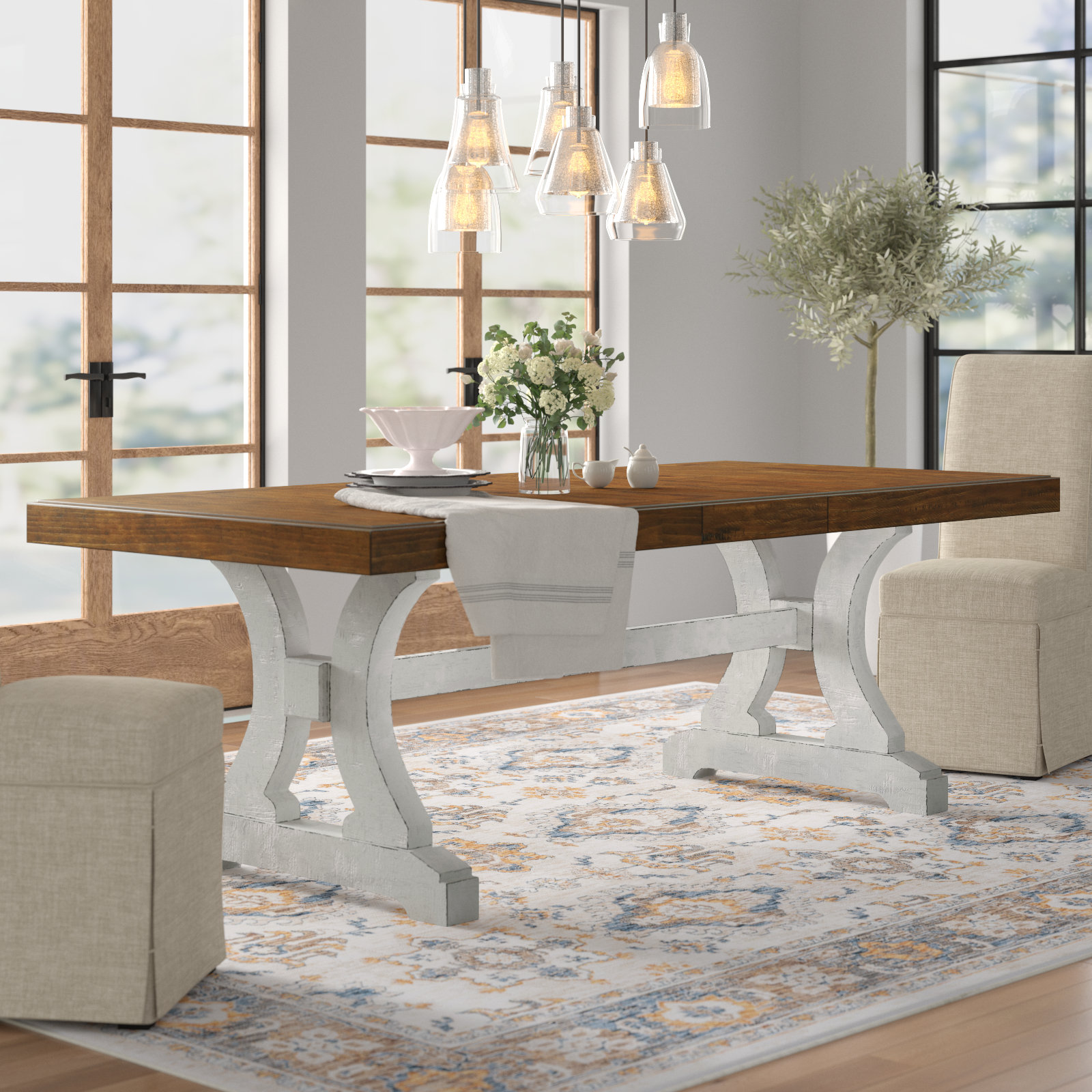 Laurel Foundry Modern Farmhouse® Maryam 40'' Extendable Trestle Dining ...