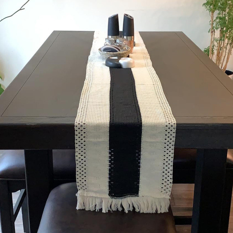 Dakota Fields Table Runners with Tassels Hand Woven Cotton Table Runner ...