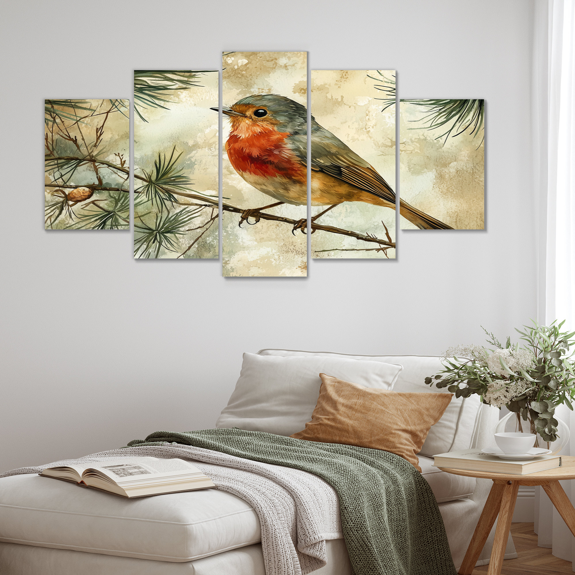 Red Barrel Studio® Robin Bird In The Pine Canopy I - Bird Wall Art ...