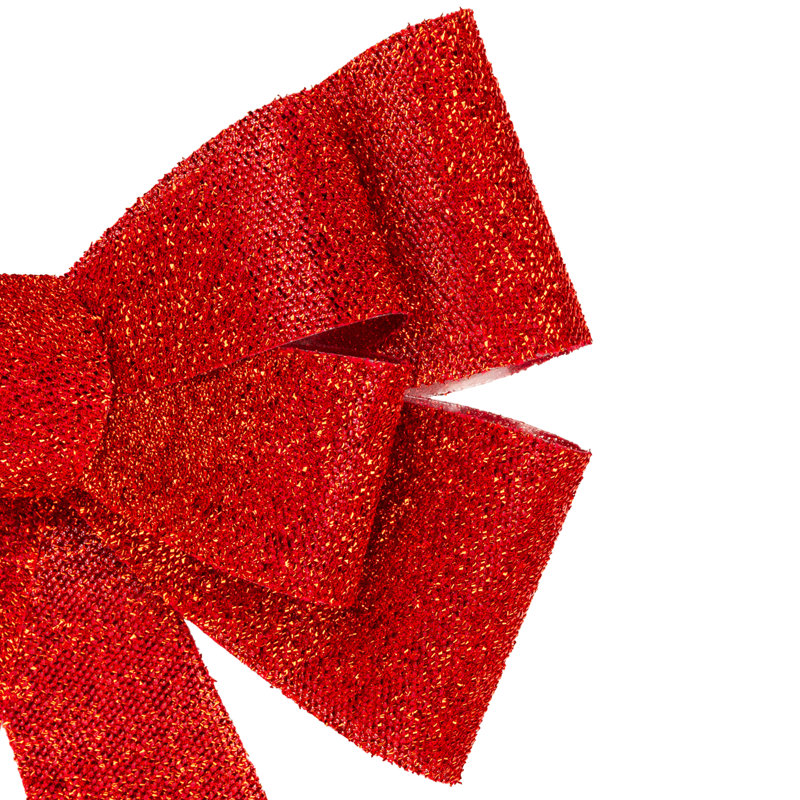 Northlight Seasonal 24" LED Lighted Red Tinsel Bow Christmas Decoration ...