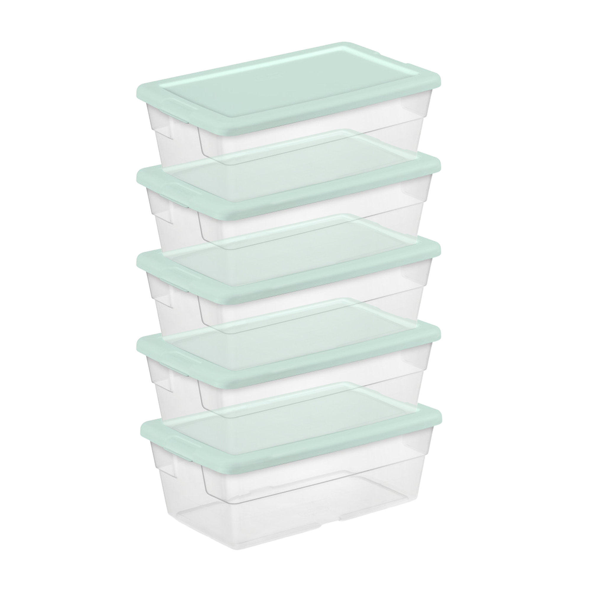 Sterilite 60 Pack 6 Quart Storage Box Stackable Bin with Lid, Plastic ...
