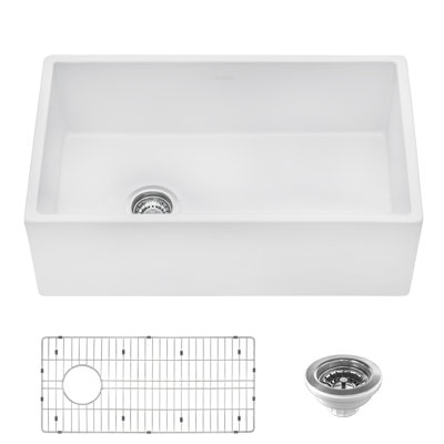 Ruvati Fiamma 30'' Farmhouse / Apron Single Basin Kitchen Sink ...