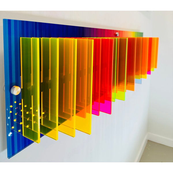 UniQstiQ Transparent Rainbow Wall Art – Interactive 3D Modern Acrylic ...