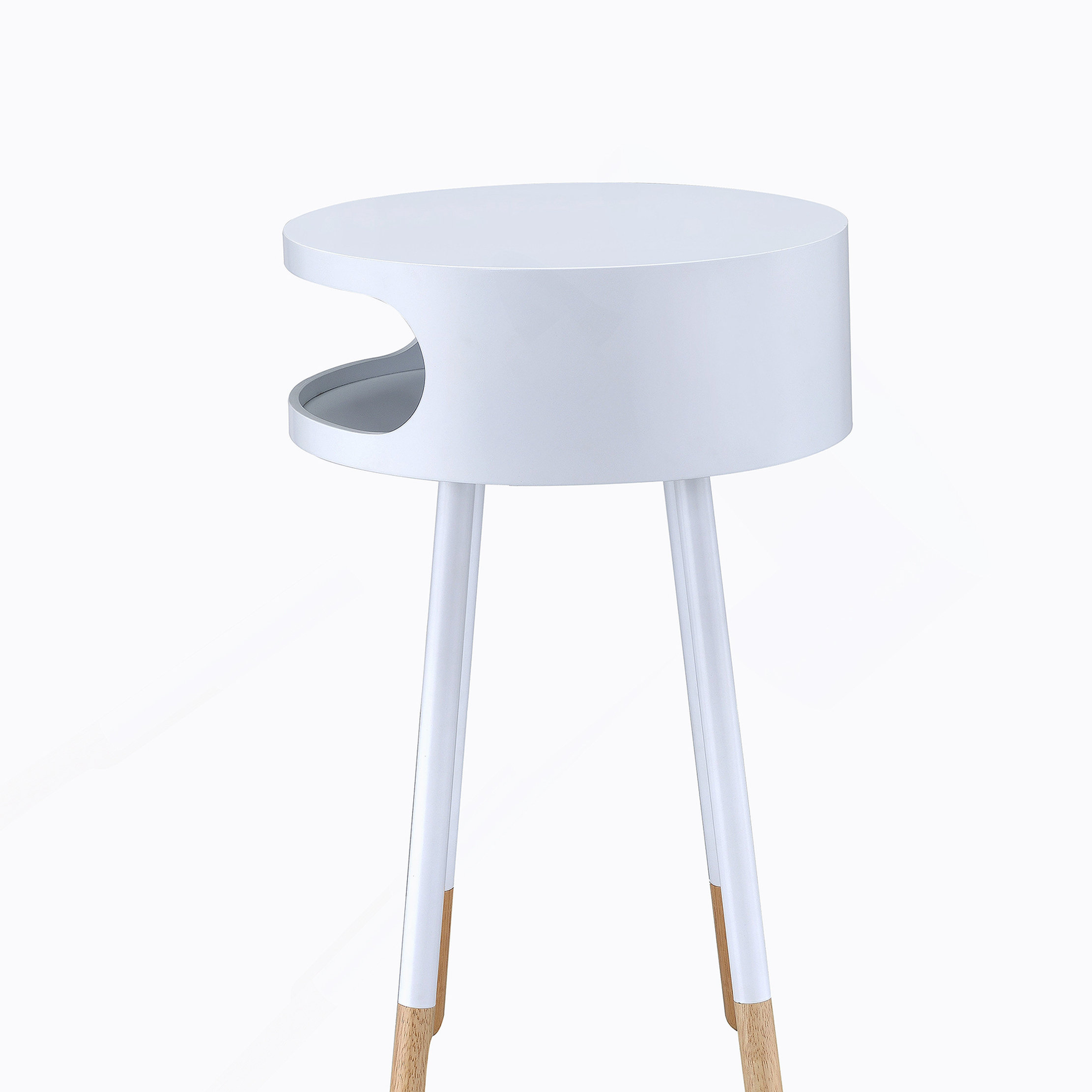 Ophelia & Co. Sonria Natural White Round Accent Table | Wayfair