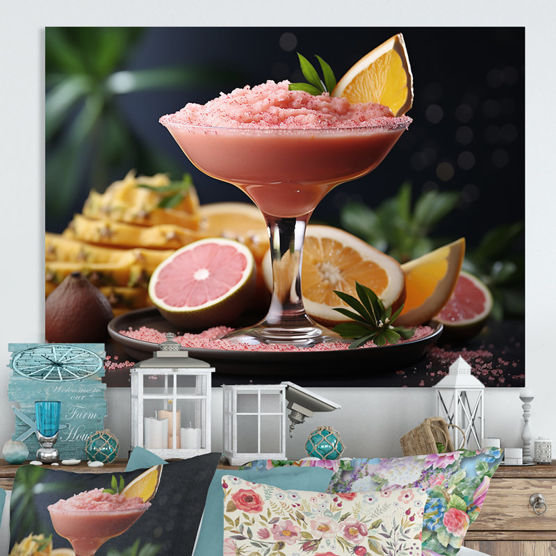 Lark Manor™ Pink Bellini Bliss Peachy Pastel Cocktail I - Cocktails ...