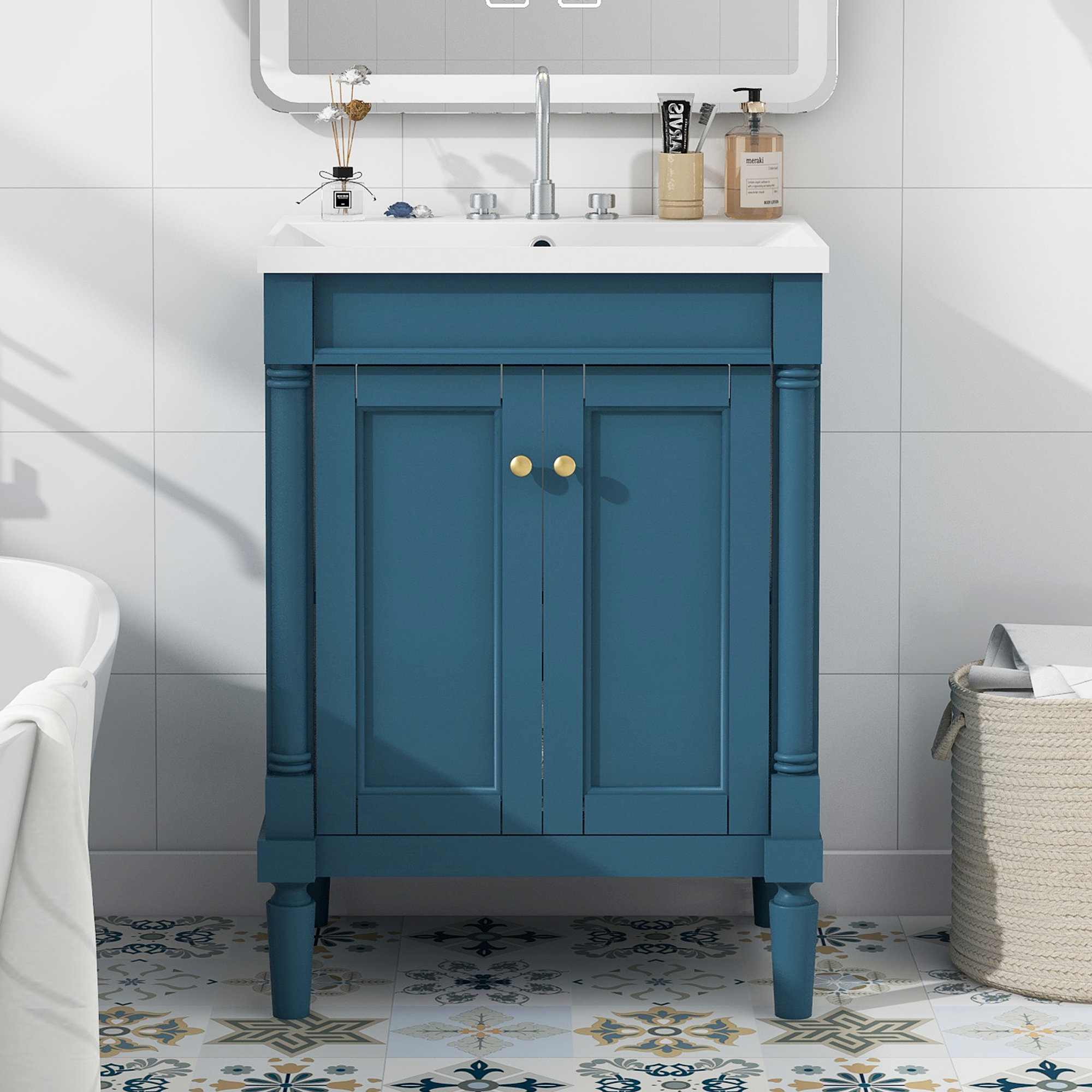 Ebern Designs 24" Blue Bathroom Vanity - Wayfair Canada