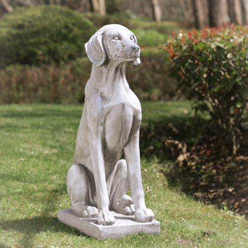 Red Barrel Studio® Hajrie Dogs Stone Garden Statue & Reviews | Wayfair