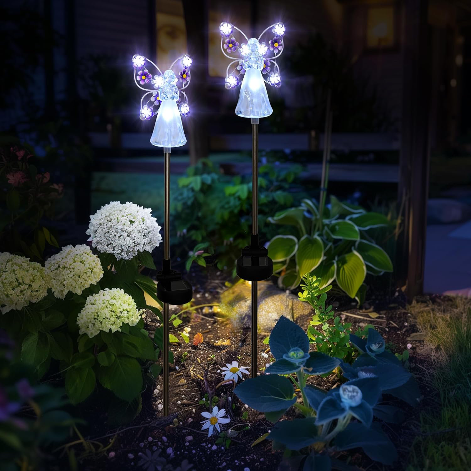 Zeki Shoggy Solar Angel Garden Stake Lights - 2 Pack Angel Solar Lights ...