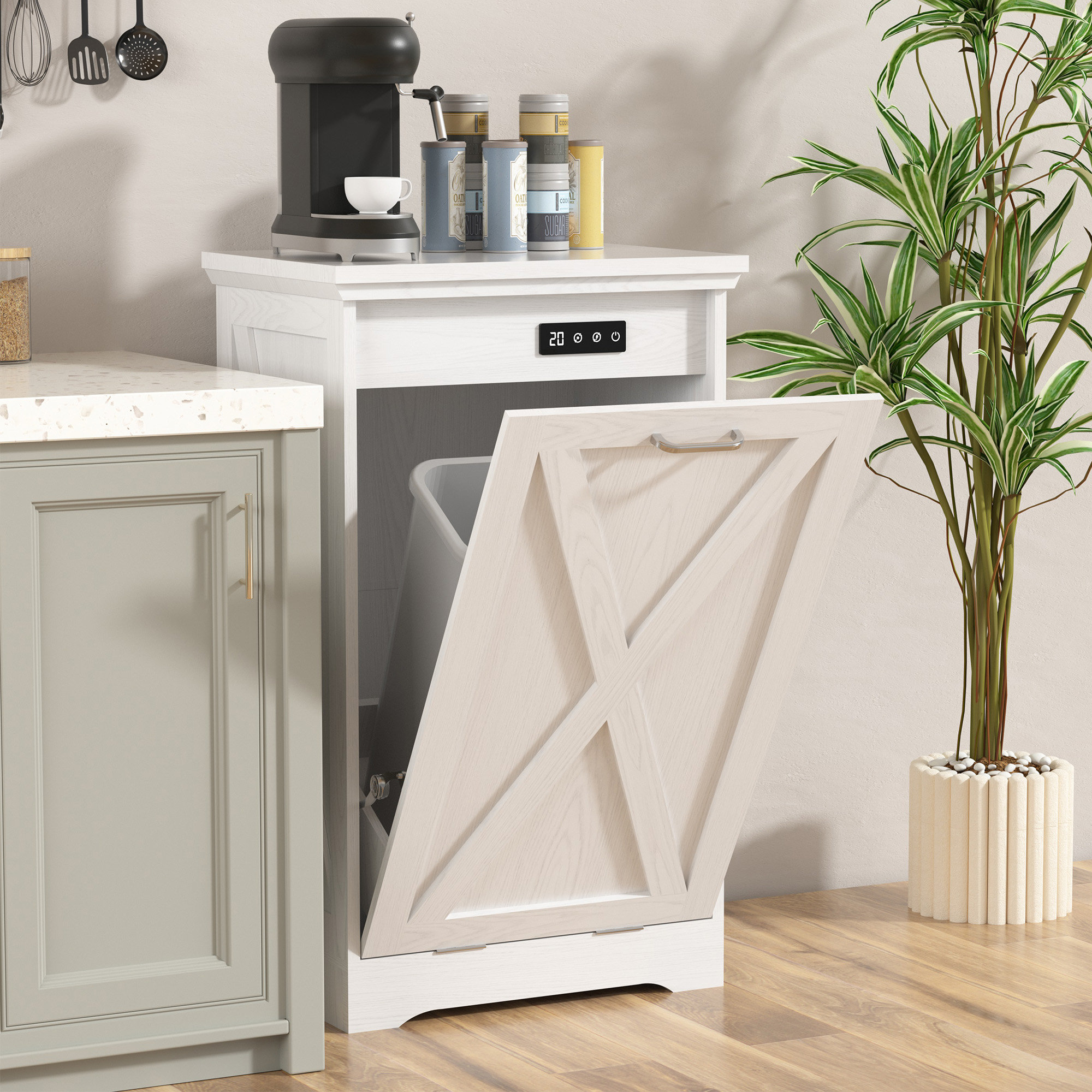 Betterhood Havant Kitchen Trash Cabinet Hidden Trash Can With ...