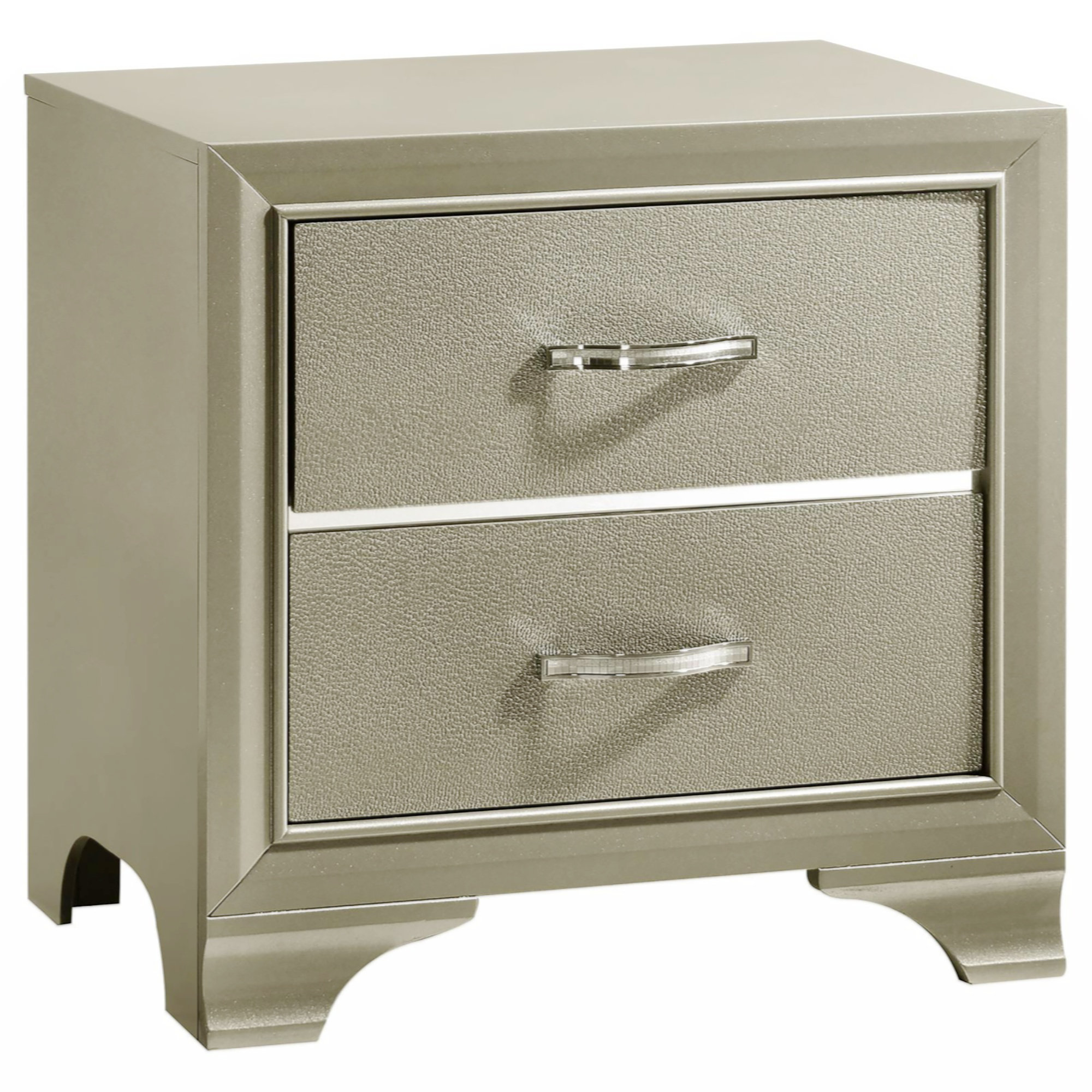 Alcott Hill® Champagne Nightstand With 2 Drawers | Wayfair
