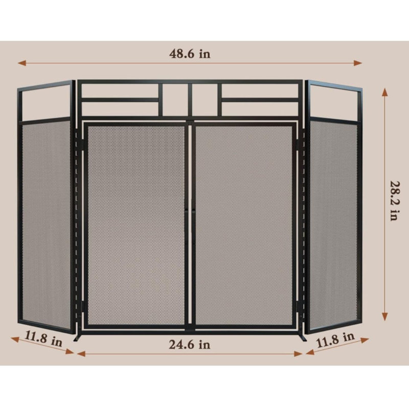 Hokku Designs 3-Panel Folding Fireplace Screen | Wayfair