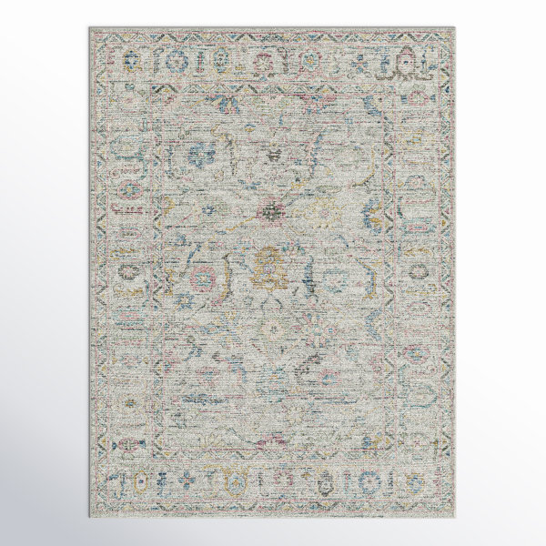 Haiya Pale Slate Machine Washable Area Rug & Reviews | Birch Lane