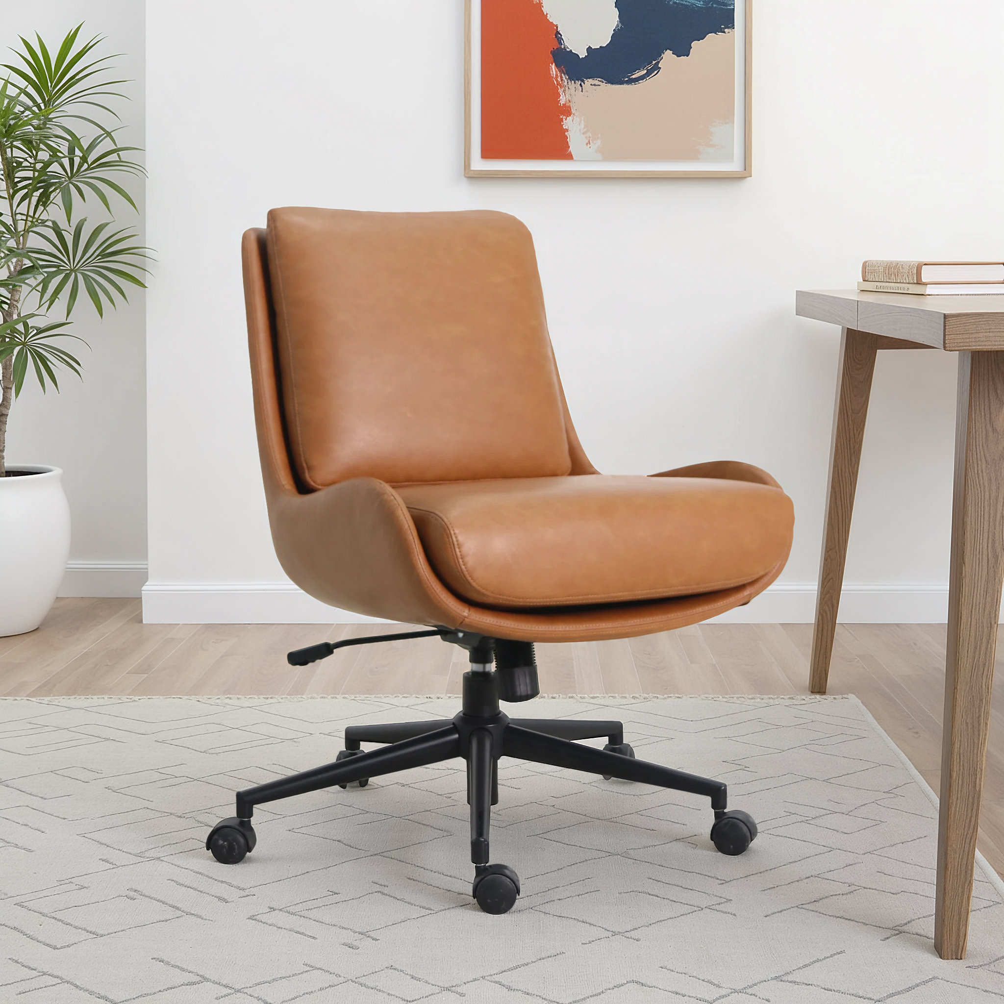 Wade Logan® Ashfan Faux Leather Task Chair & Reviews | Wayfair