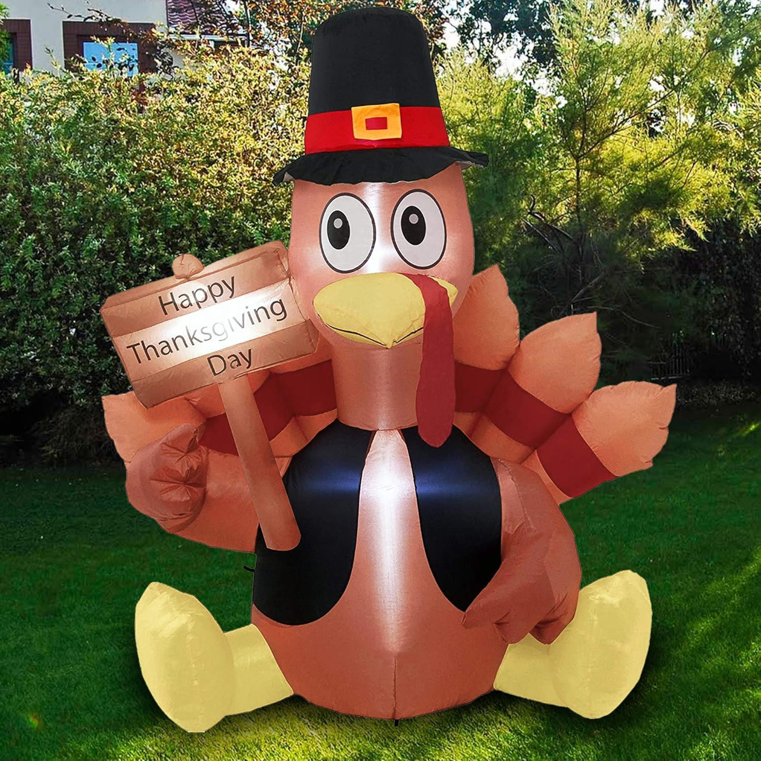 The Holiday Aisle® Thanksgiving Decoration Inflatable Turkey, 6FT ...