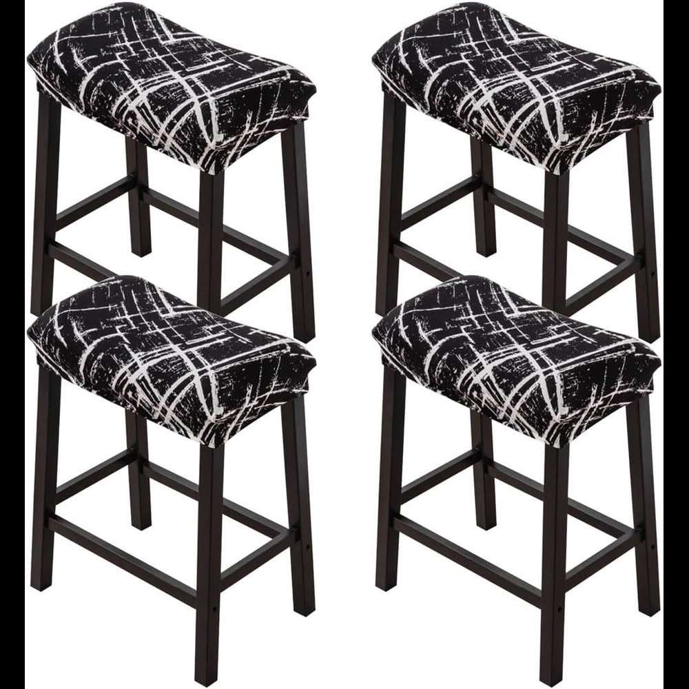 Orren Ellis Bar Stool Cover Rectangle Set Of 4 Printed Stretch Counter ...