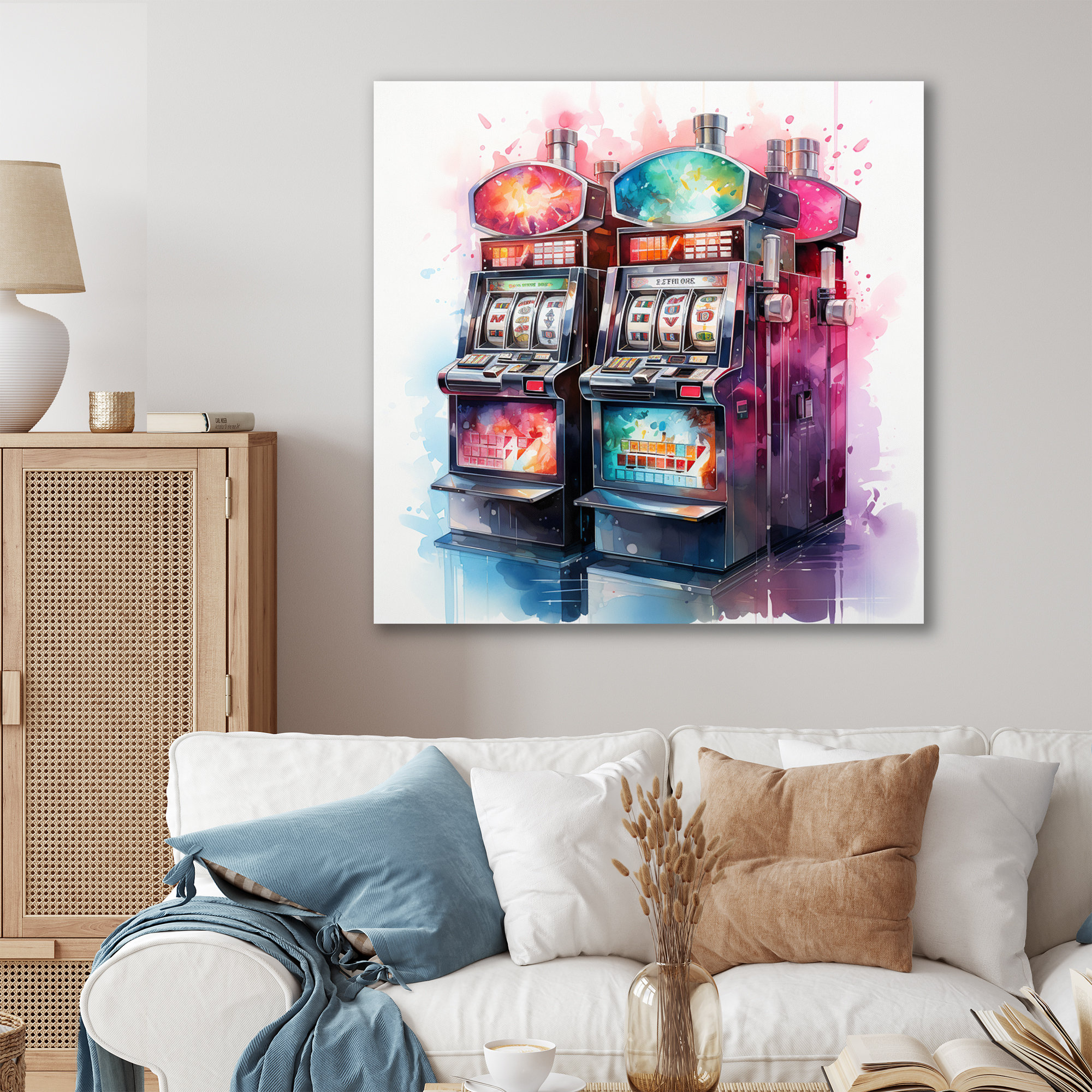 Ebern Designs Casino Royale Slot Machines I - Print on Canvas | Wayfair
