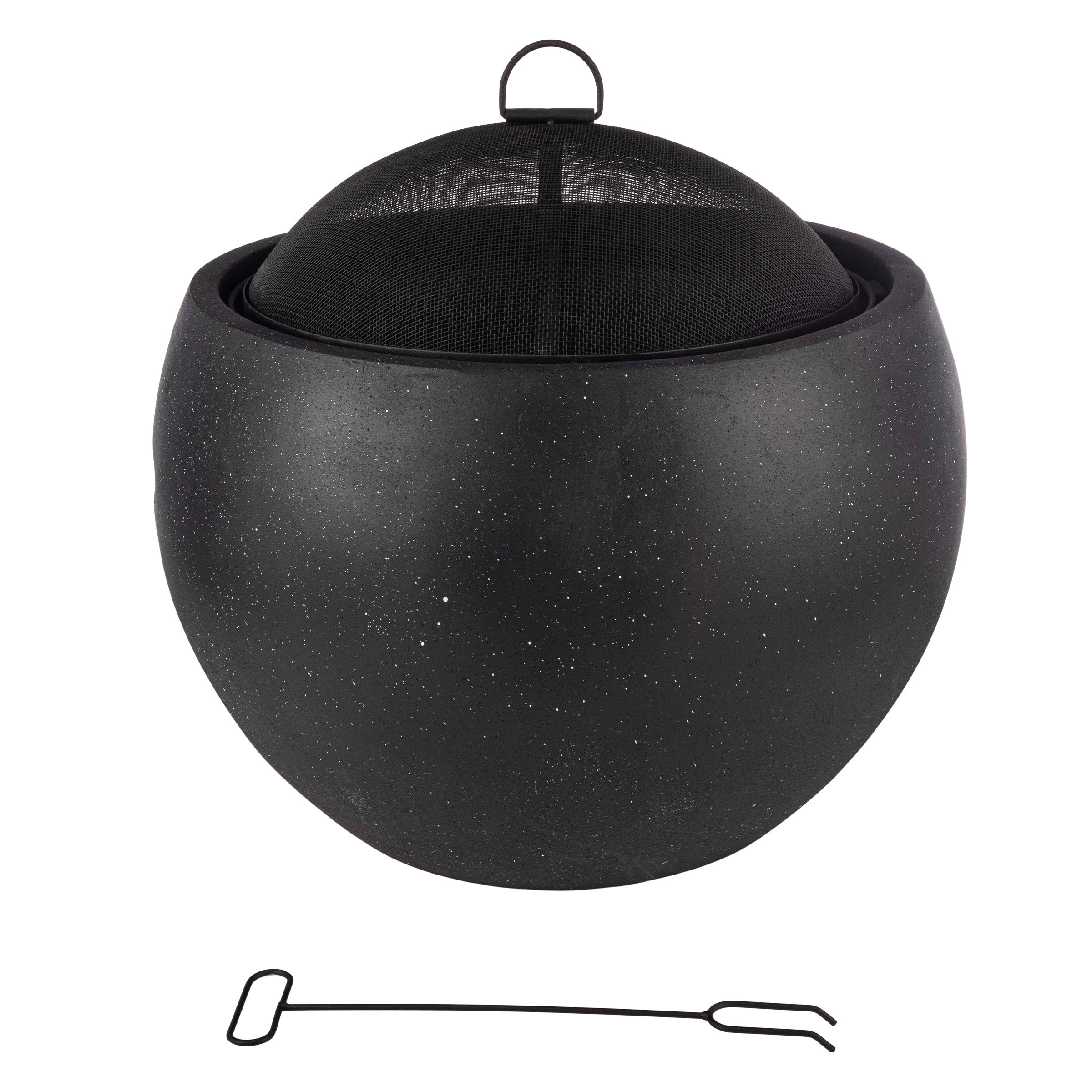 Arlmont & Co. Outdoor Fire Pit - 24” Round Faux Concrete Firepit - Wood ...