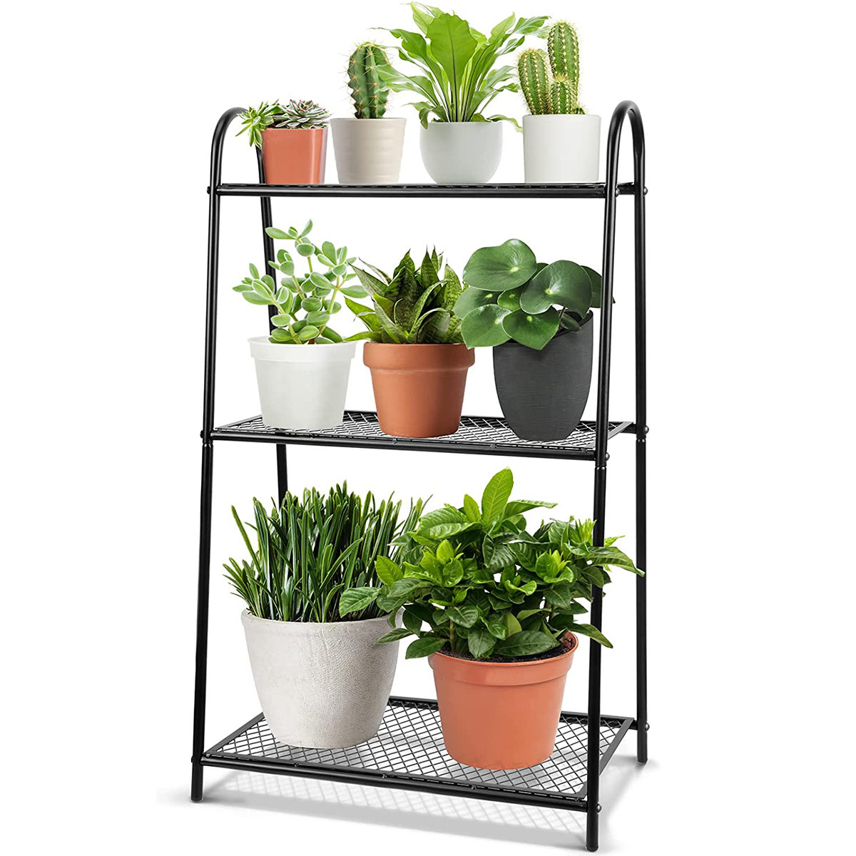 Arlmont & Co. 3 Tier Metal Plant Stand Tall Plant Shelf Heavy Duty ...