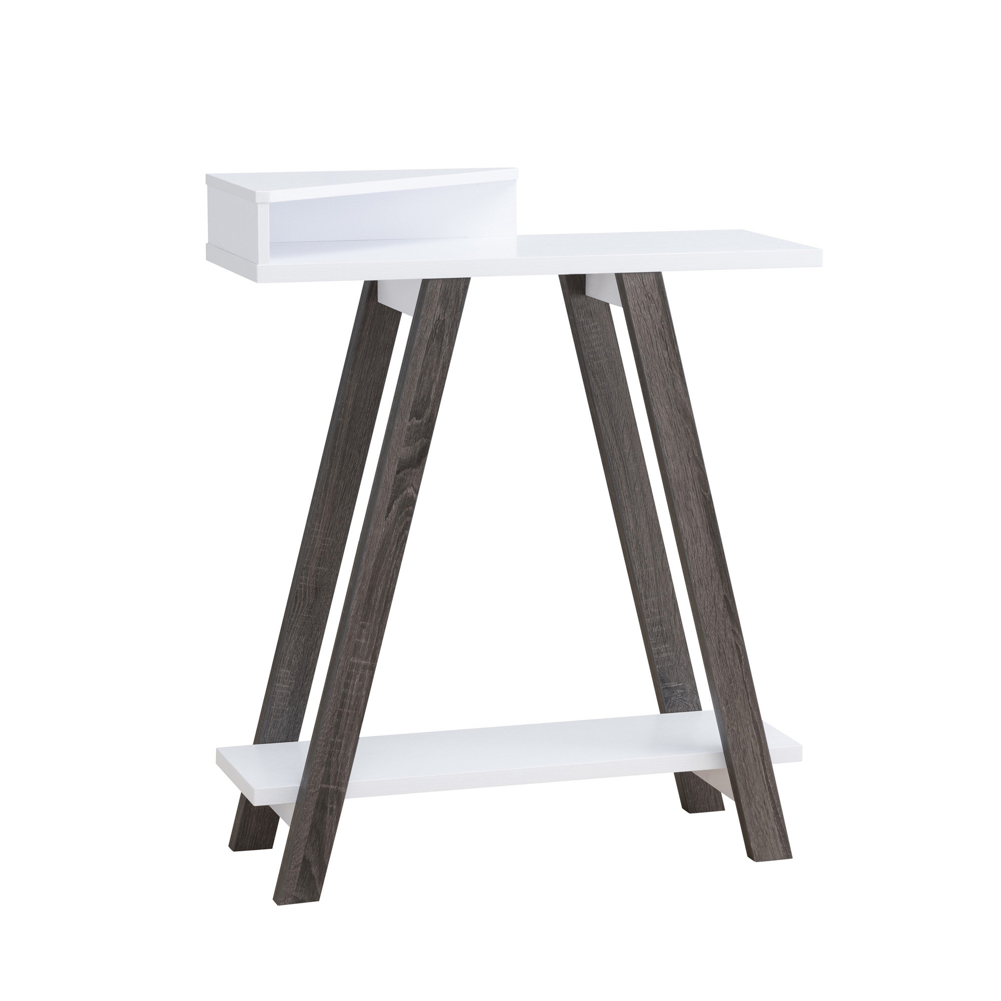 Ebern Designs Contemporary Two Toned Console Table with Two Shelves ...