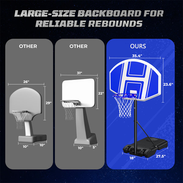 OXYGIE Swimming Pool Basketball Hoop with LED Light & Reviews | Wayfair