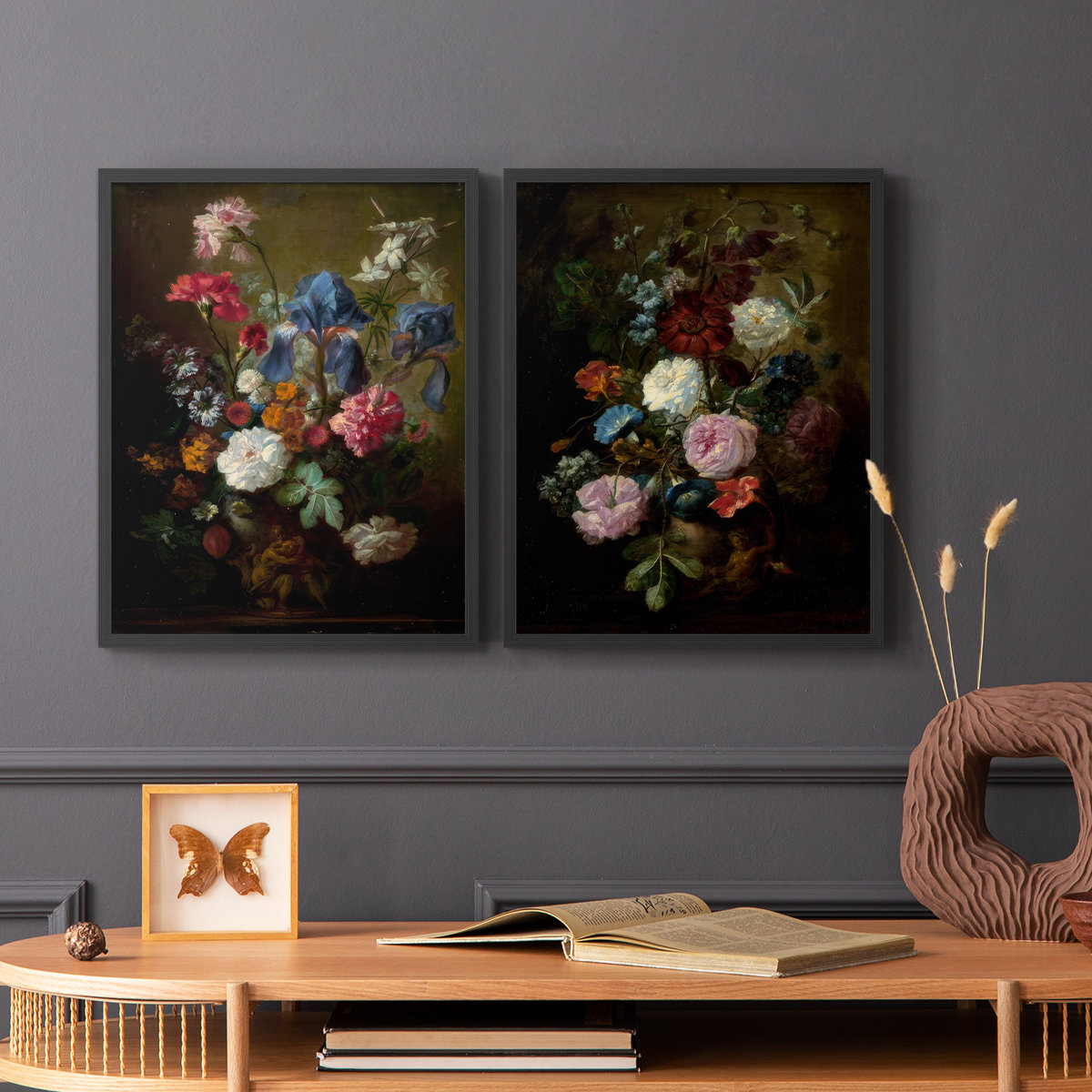 Wexford Home Demure Dutch Floral I-Premium Framed Print -Ready to Hang ...