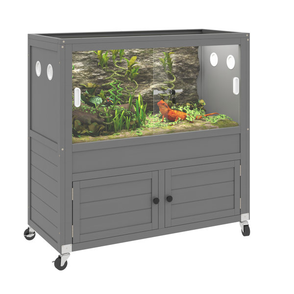 DANLONG Reptile Terrarium Stand With Adjustable Storage Cabinet ...