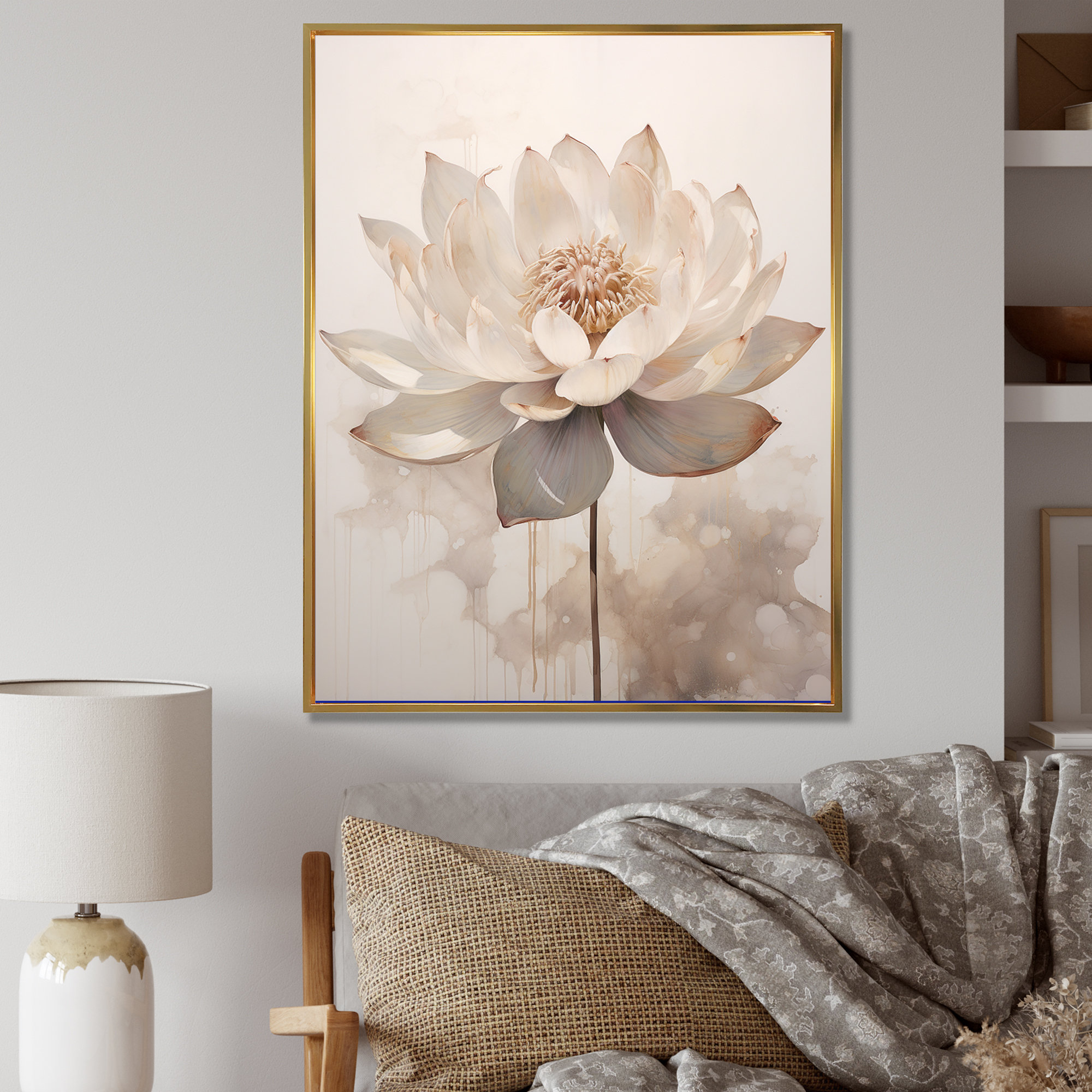 Dakota Fields Beige Lotus Reflections | Wayfair