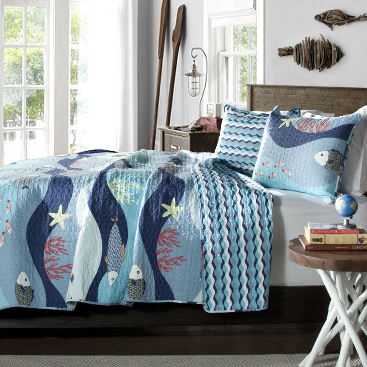F4 Cotton Geometric Shapes Quilt Set | Wayfair