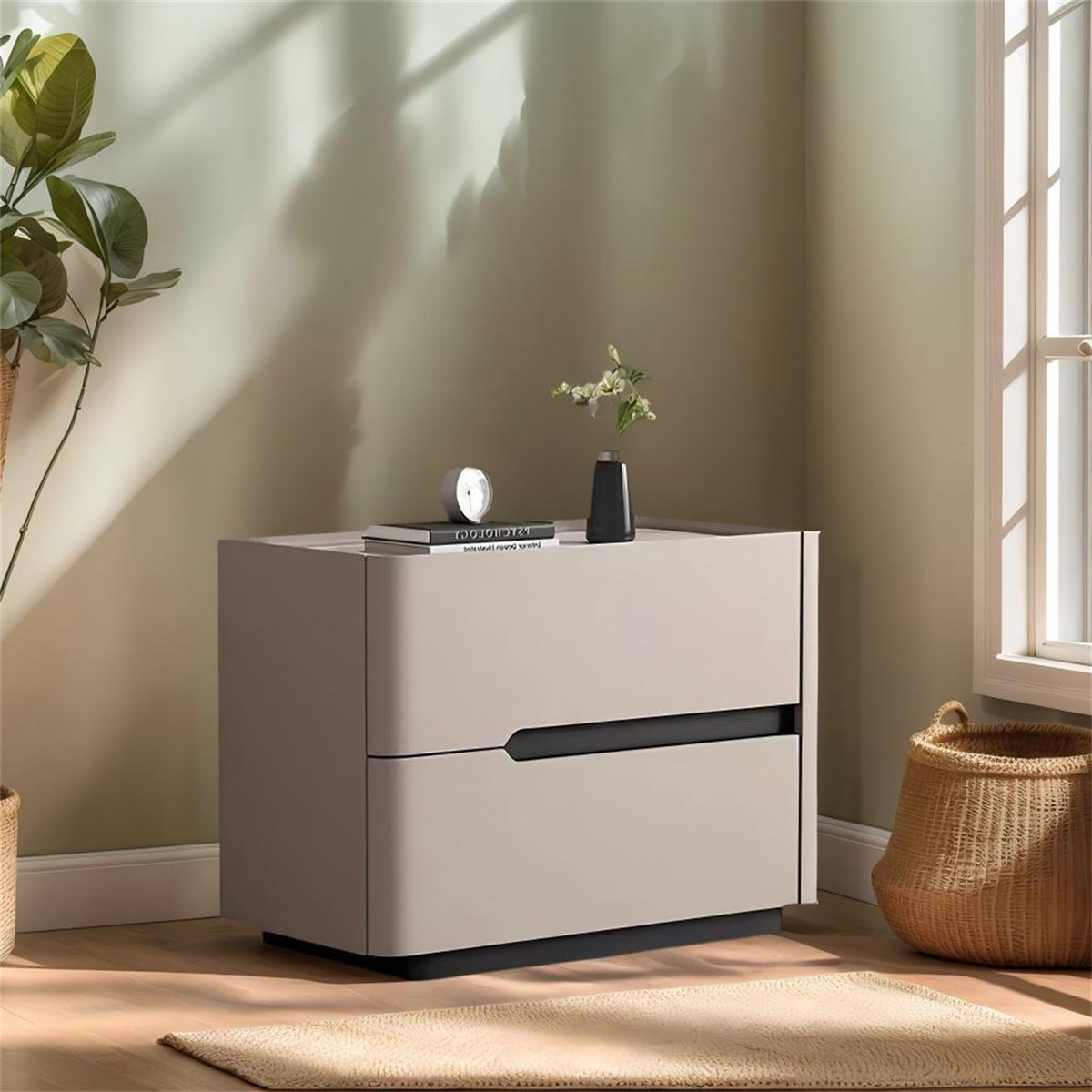 Latitude Run® Modern Bedside Table, Simple Bedside Table, Simple And ...