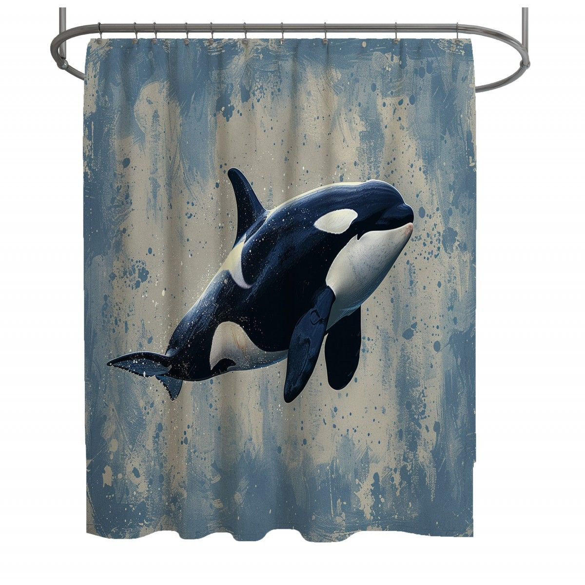 VisionDecor 12119_Orca whale Shower Curtain - Marine creature Bathroom ...