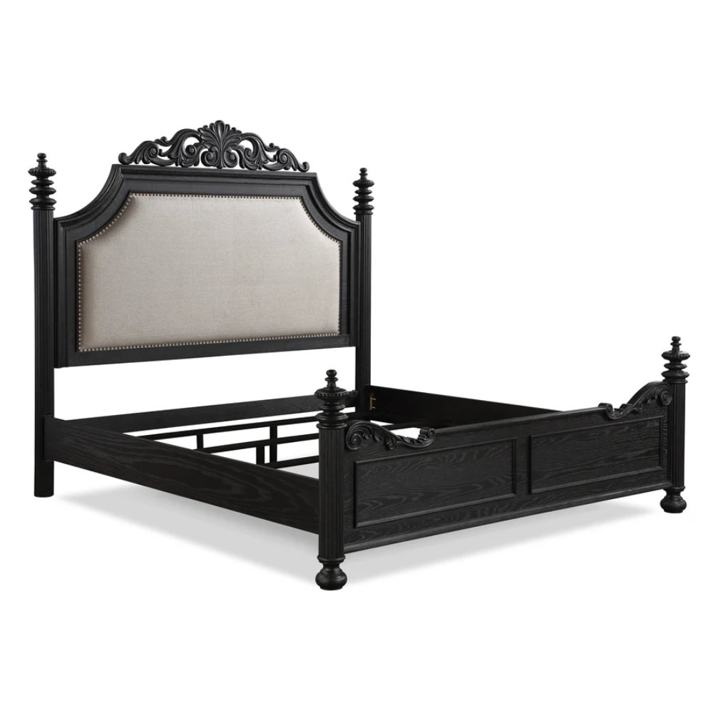 Canora Grey Kingsbury Espresso Queen Upholstered Panel Bed | Wayfair