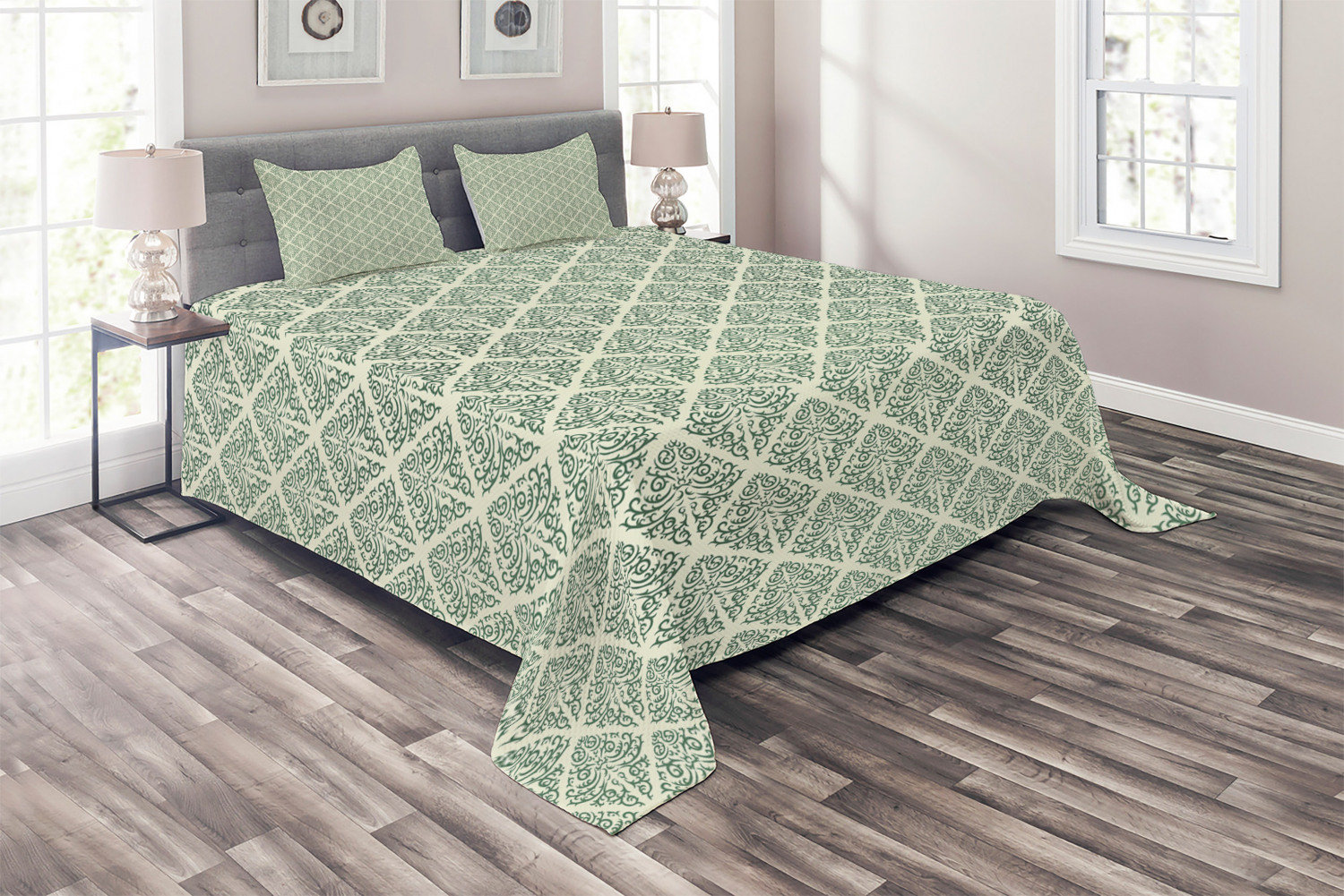 Ambesonne Victorian Swirls Coverlet Set | Wayfair