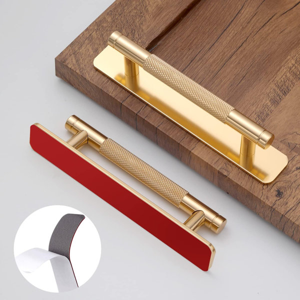 ERTCHUE RIED Self-Adhesive Gold Barrel Cabinet Handles, 5-Inch, 12-Pack ...