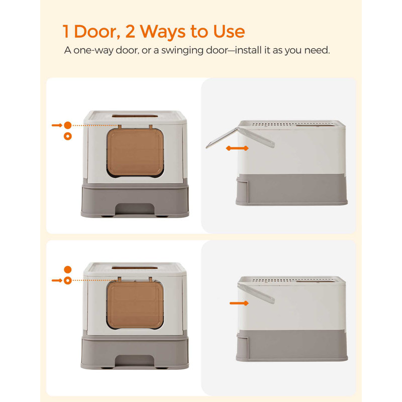 Archie & Oscar™ Crawley Foldable Slide-Out Cat Litter Box With Scoop ...