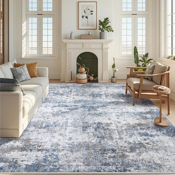17 Stories Elroy Modern Abstract Machine Washable Area Rug with Non ...