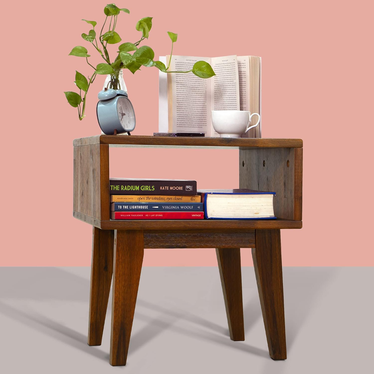 Corrigan Studio® Serena Nightstand End Table Solid Wood Bedside Table ...