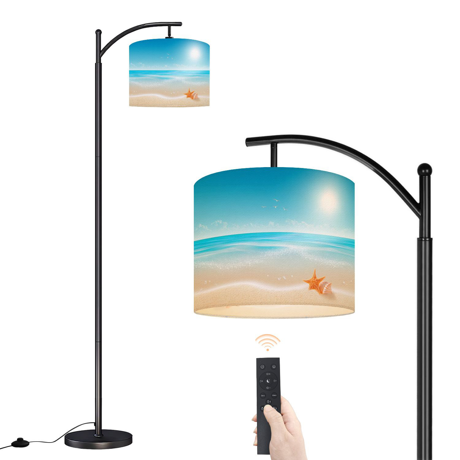 Bay Isle Home™ Arc Floor Lamp Tropical beach beach under bright sun ...