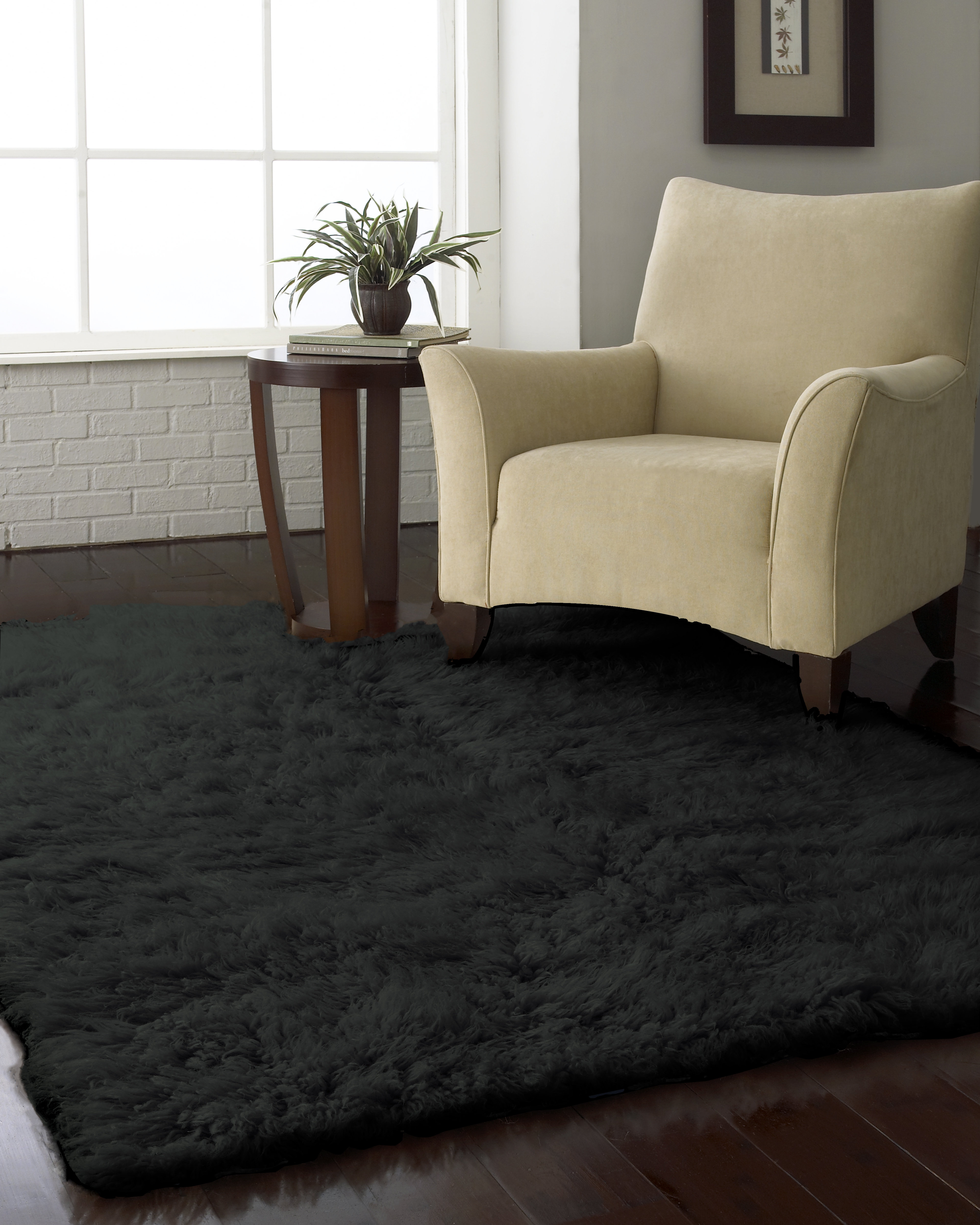Hokku Designs Flokati Plus Shag Flokati Black Shaggy Rug - Wayfair Canada